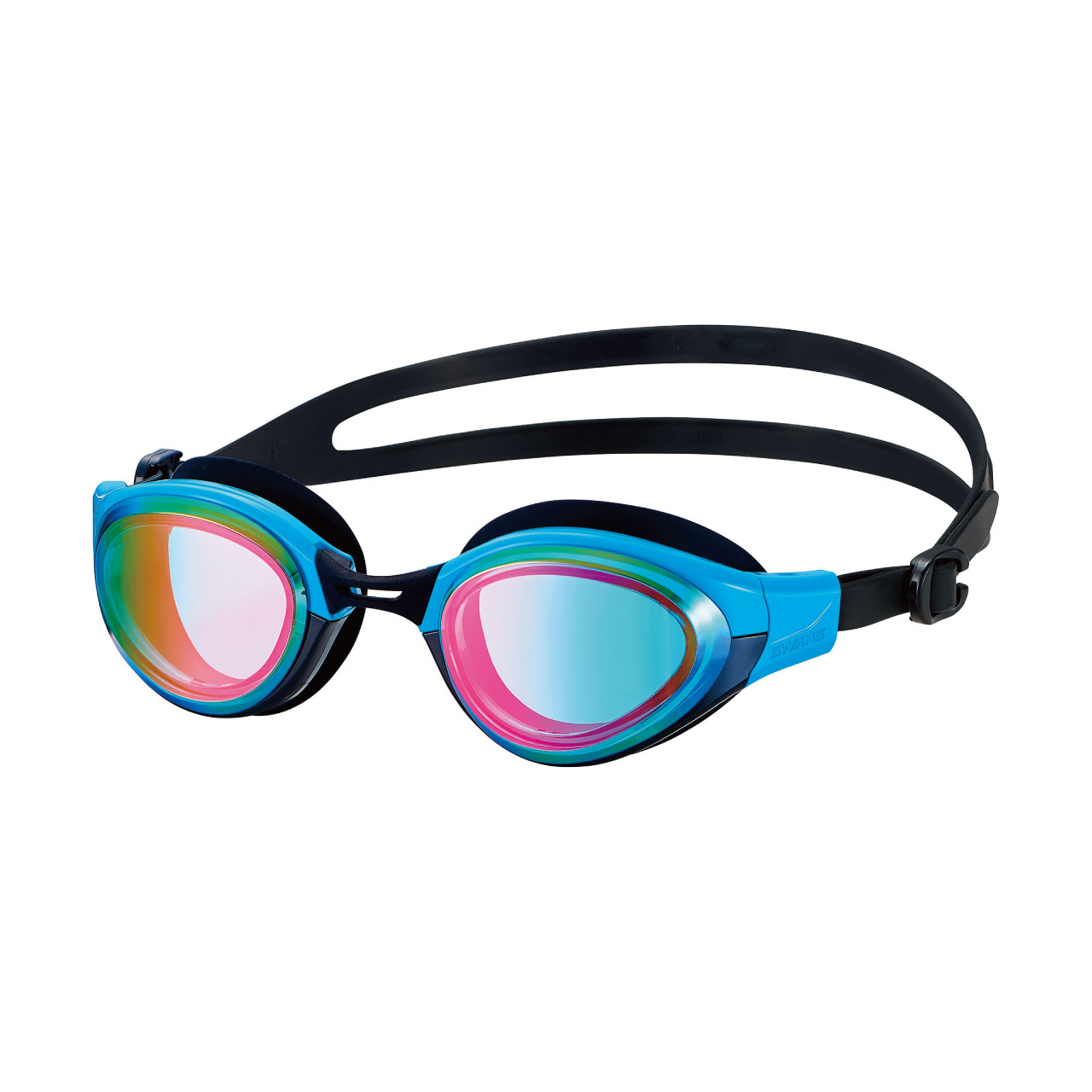 SWANS SLG-100M Skyblue lens x Ruby Mirror SWIM GOGGLES